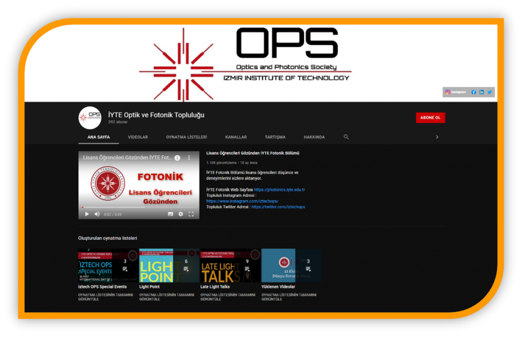 İYTE Optik ve Fotonik Topluluğu – IZTECH OPS